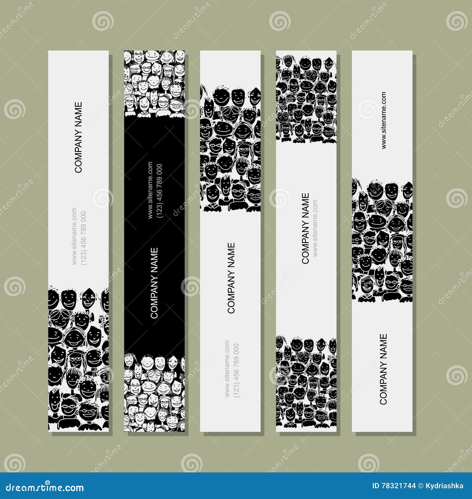 Banners with People Crowd for Your Design Stock Vector - Illustration ...