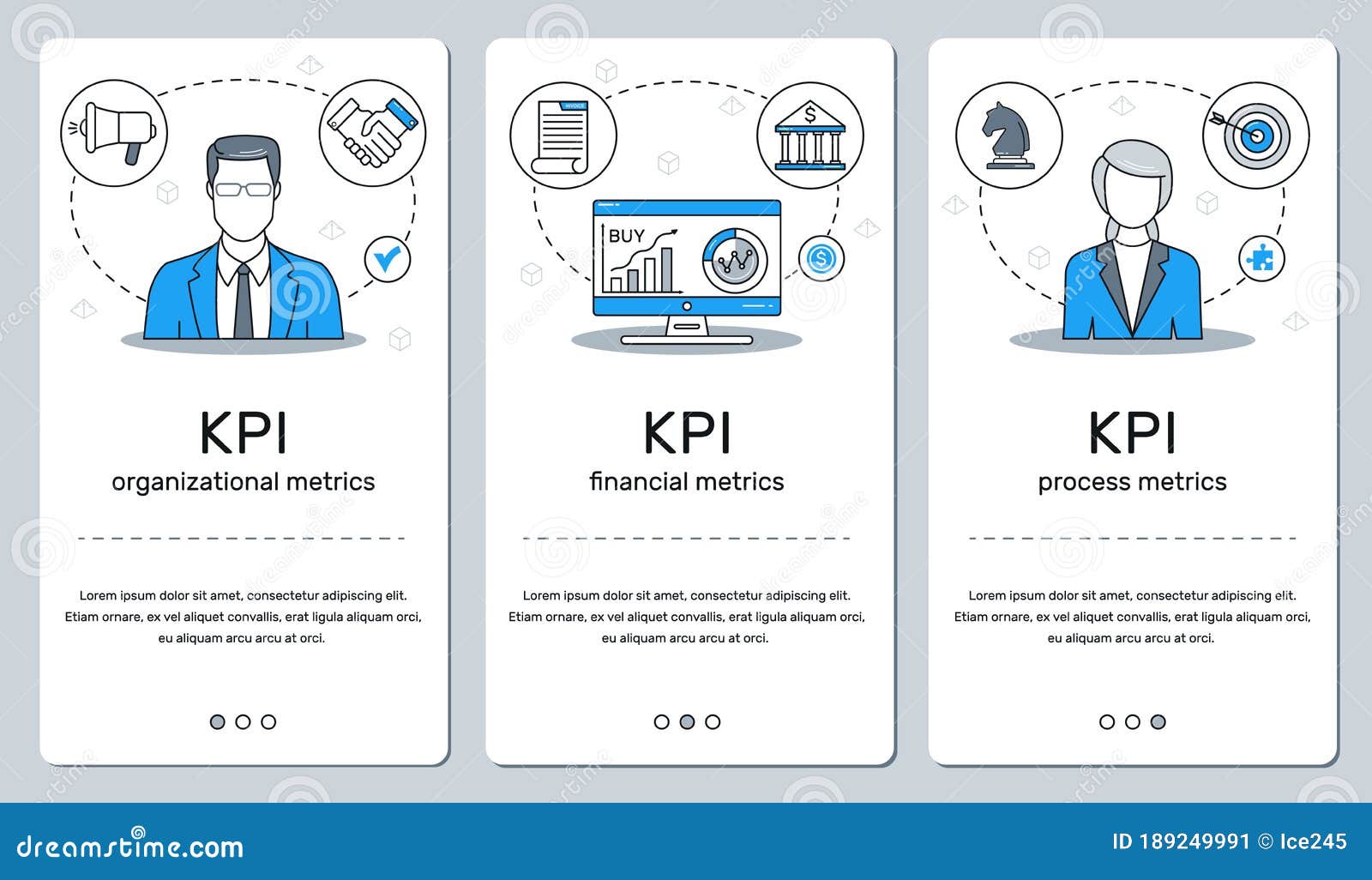Set of Banners for the Phone, Kpi Stock Illustration - Illustration of ...
