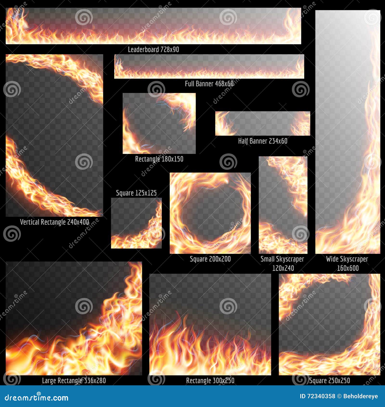 Realistic Fire Animation Sprites Flames Vector Set | CartoonDealer.com ...