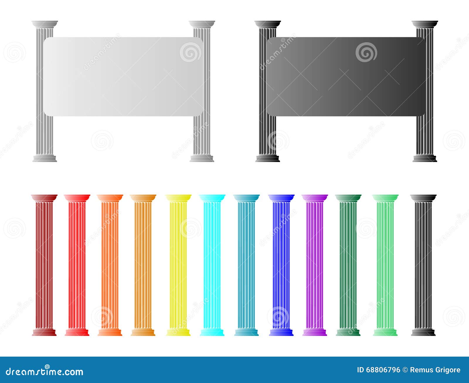 Banners and Roman Columns - Cdr Format Stock Vector - Illustration of ...