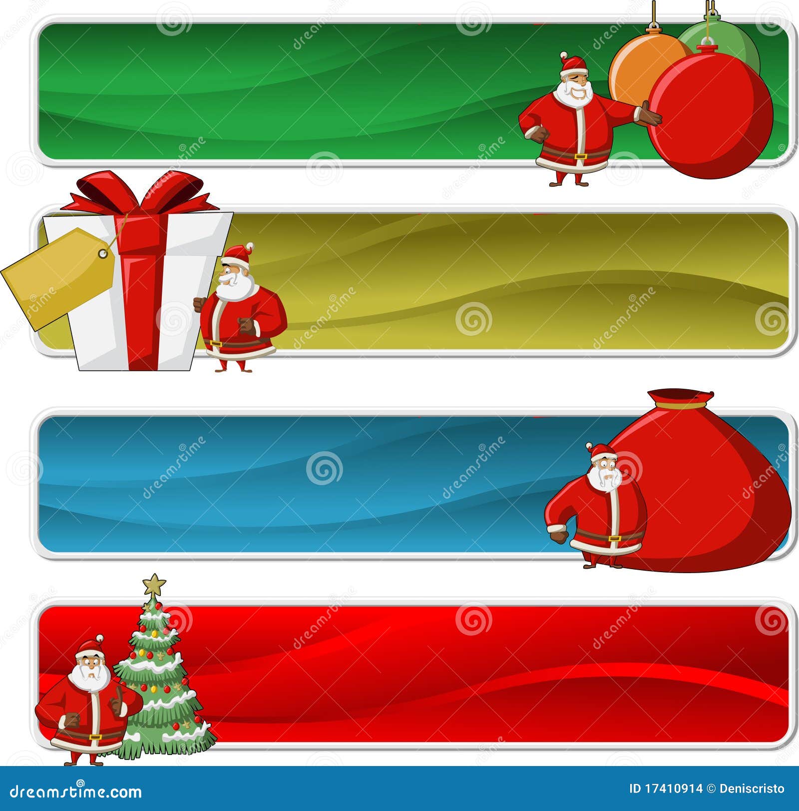 Banners of Santa-Claus on Christmas Time Stock Vector - Illustration of ...