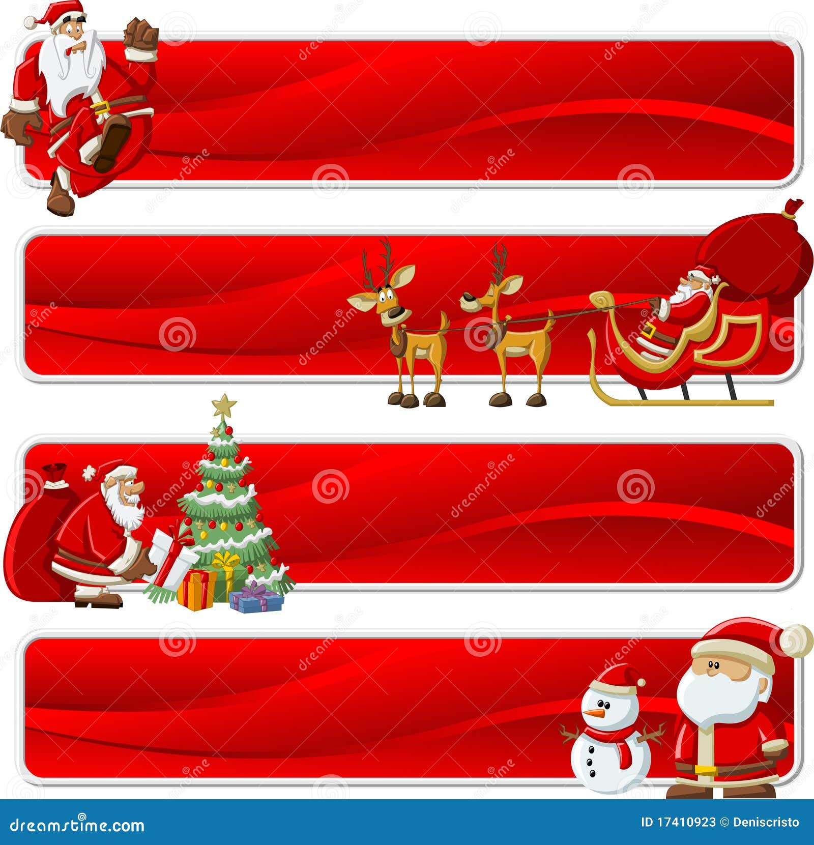 Banners of Santa-Claus on Christmas Time Stock Vector - Illustration of ...
