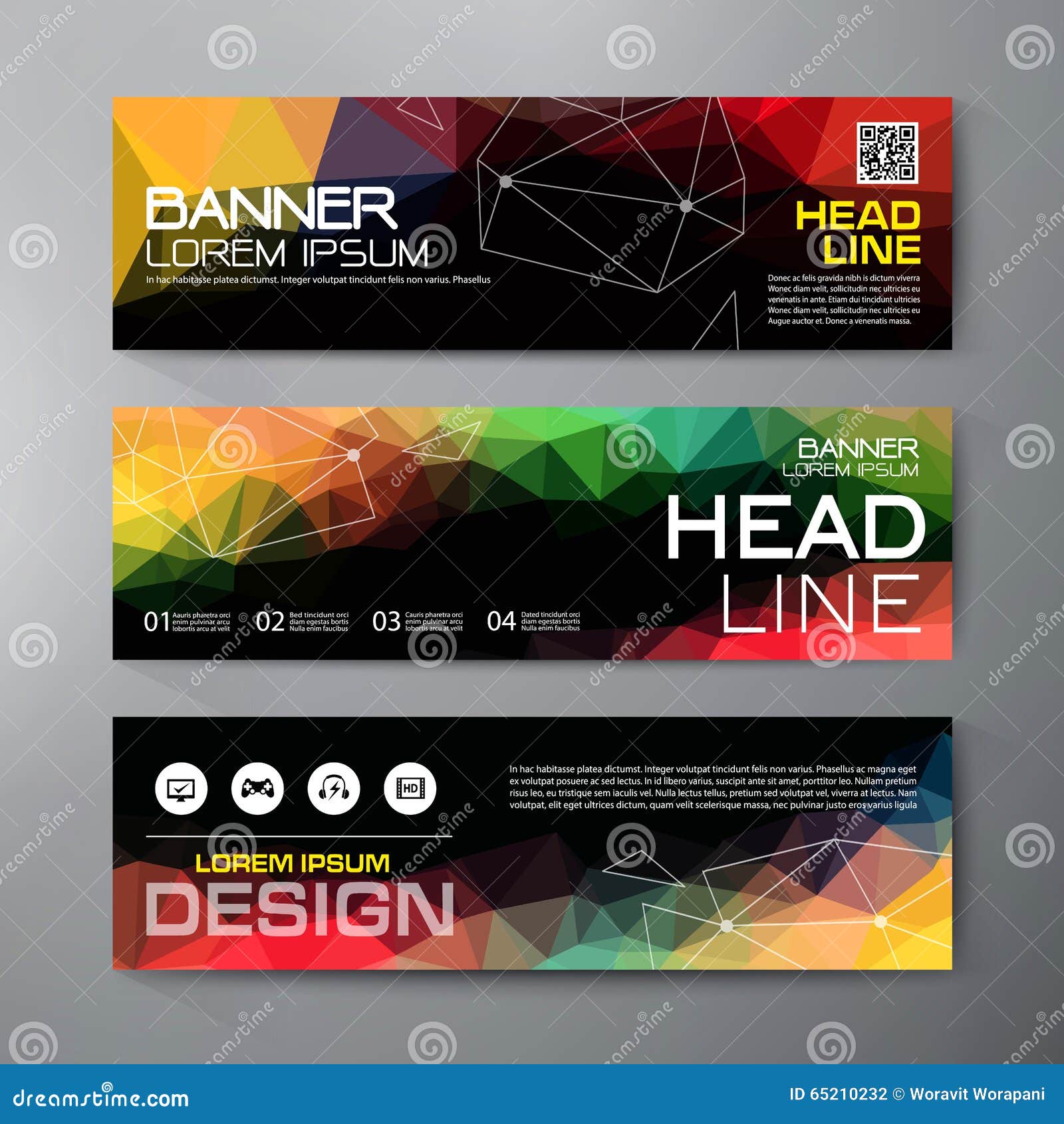 Banners Set For Business Modern Design. Stock Vector - Illustration of ...