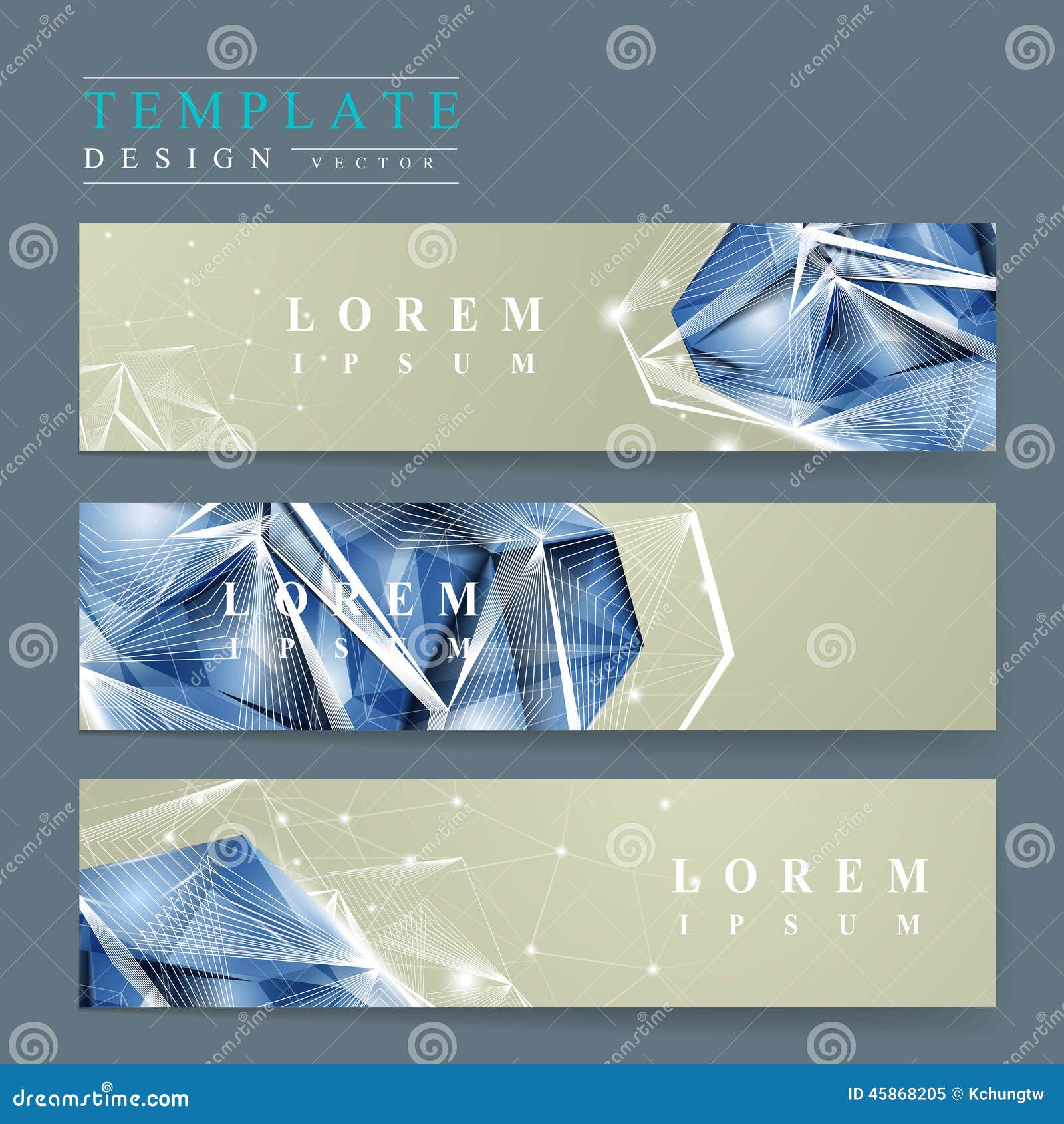 Banners Set with Diamond Element Stock Vector - Illustration of ...