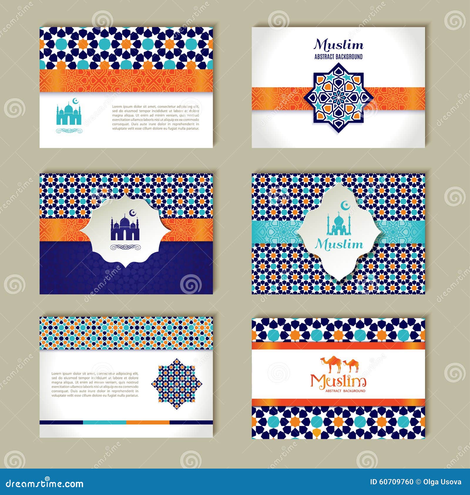 Banners Set of Ethnic Design. Religion Abstract Set of Layout. Stock ...