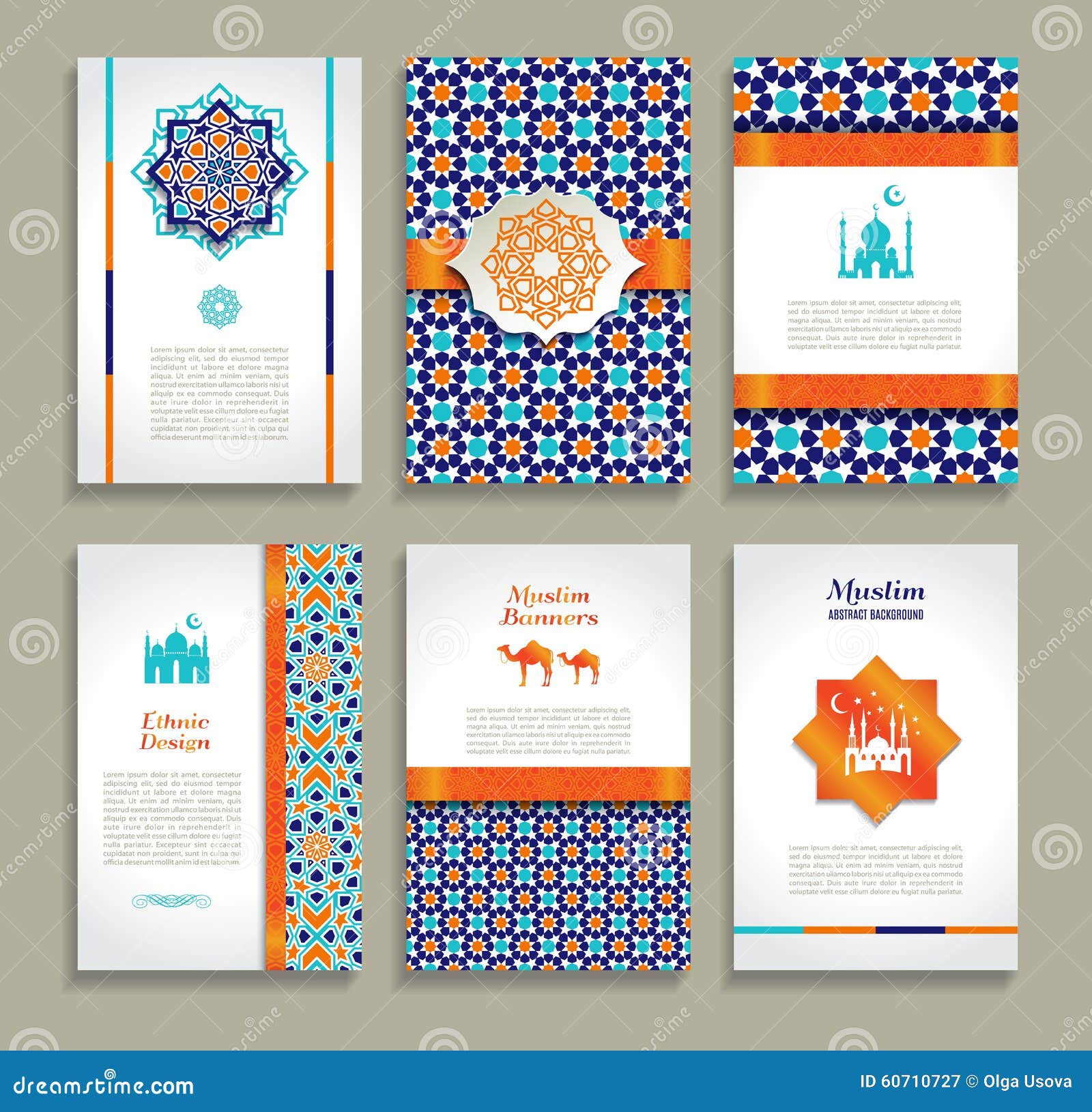 Banners Set of Ethnic Design. Religion Abstract Set of Layout. Stock ...