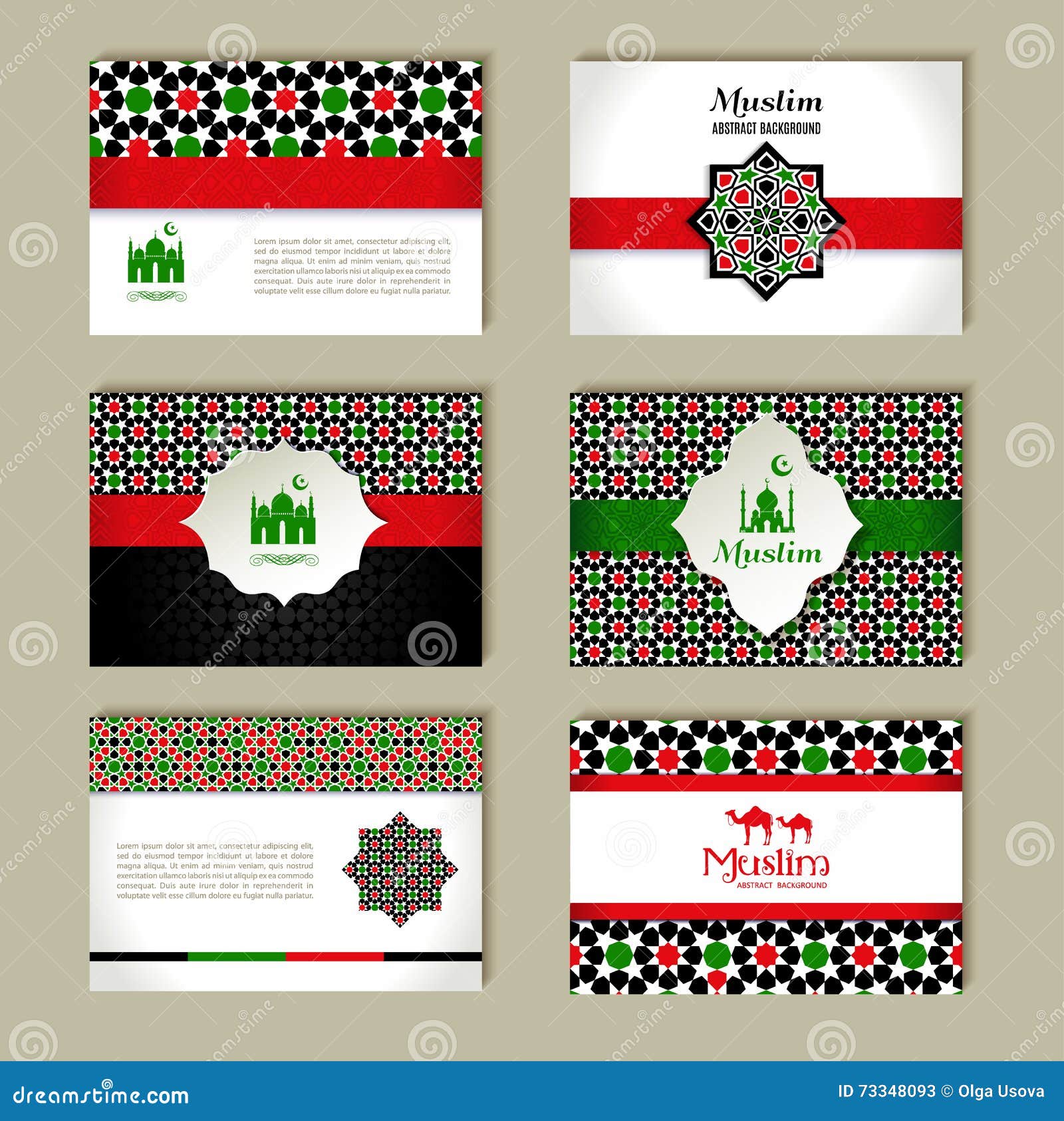 Banners set of islamic. stock vector. Illustration of card - 73348093