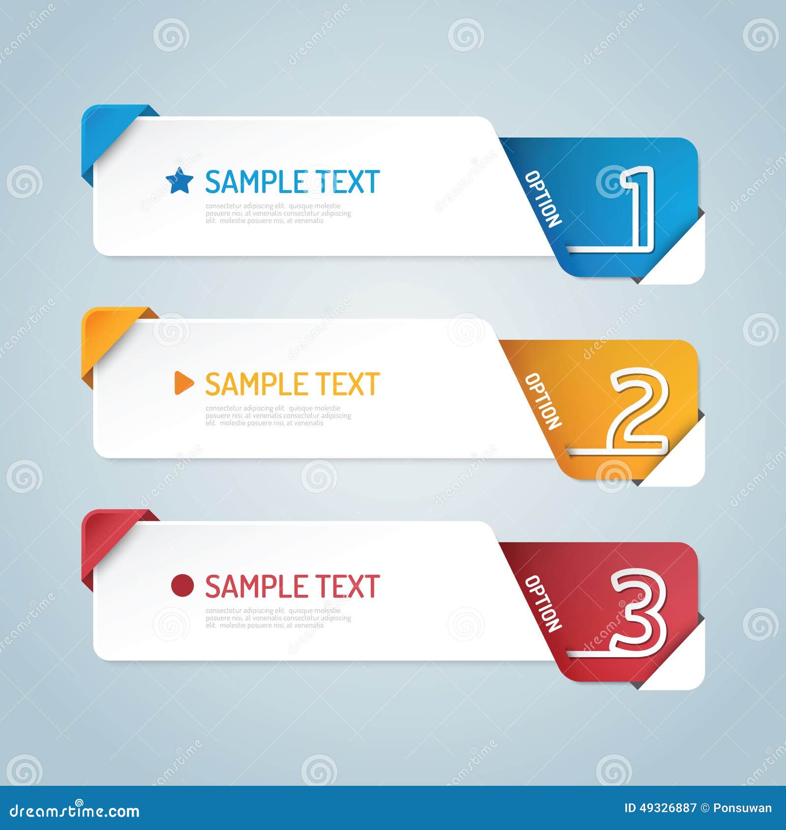 Banners Set Number Modern Design Vector. Stock Illustration ...