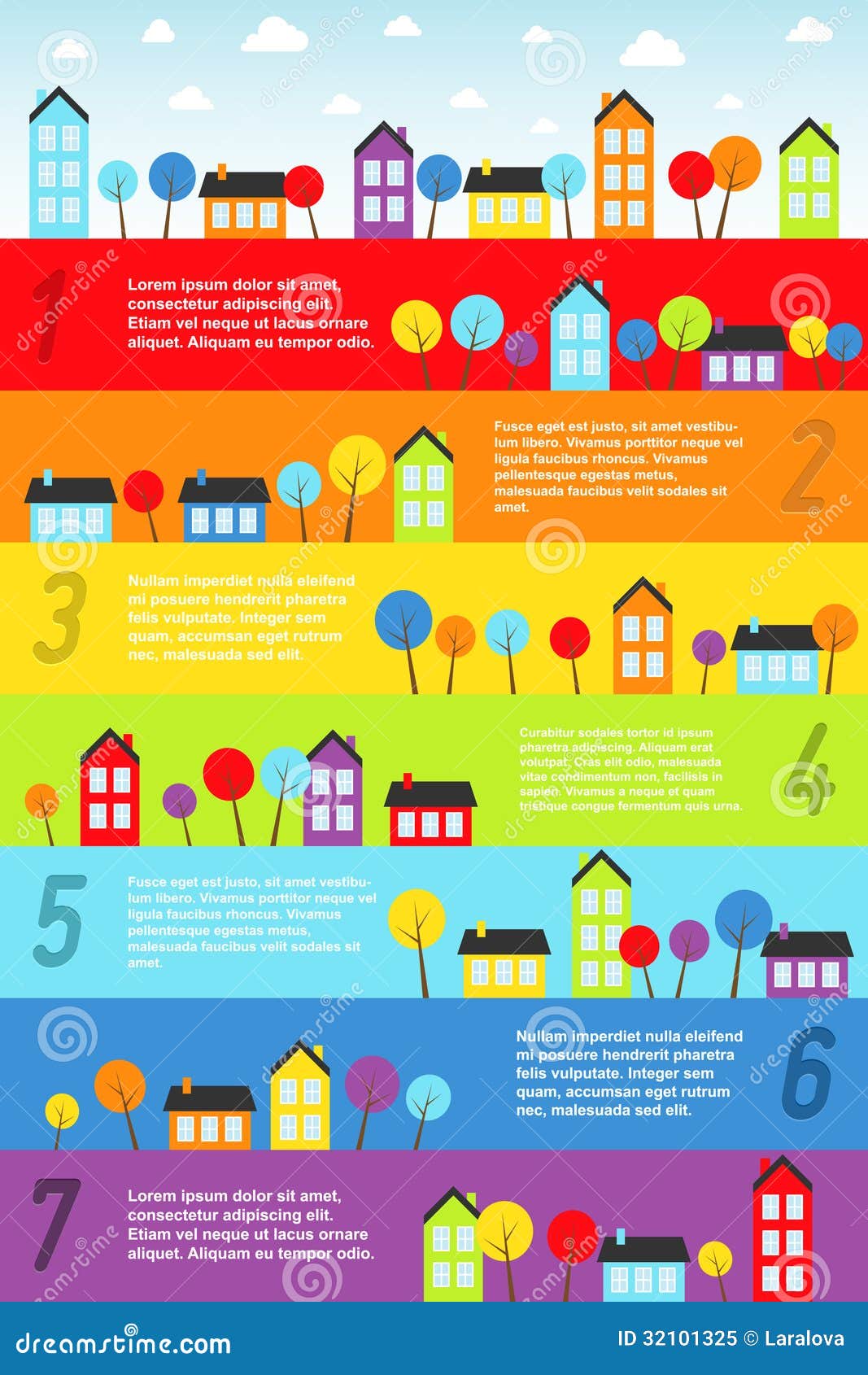 Banners with small town stock vector. Illustration of construction ...