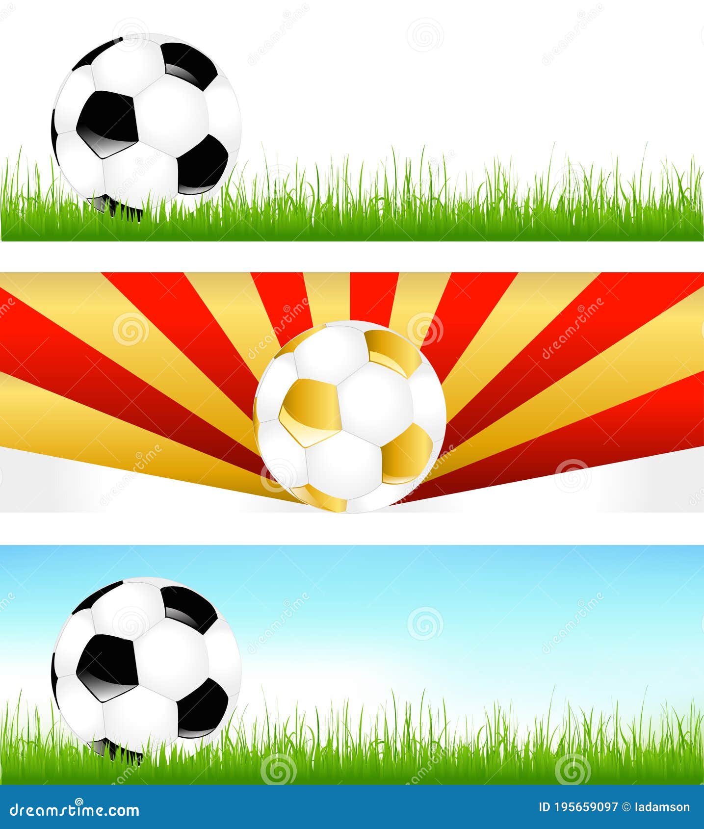 Banners with Soccer Balls stock vector. Illustration of icon - 195659097