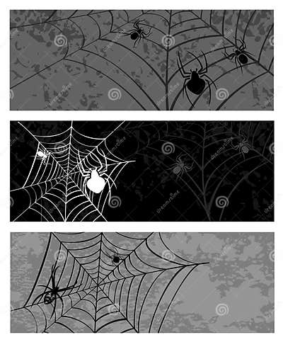 Banners with spiders stock vector. Illustration of element - 11473156
