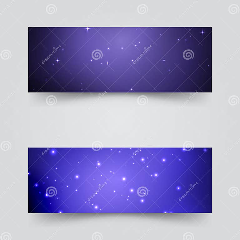 Banners with the Starry Sky. Stock Vector - Illustration of banners ...