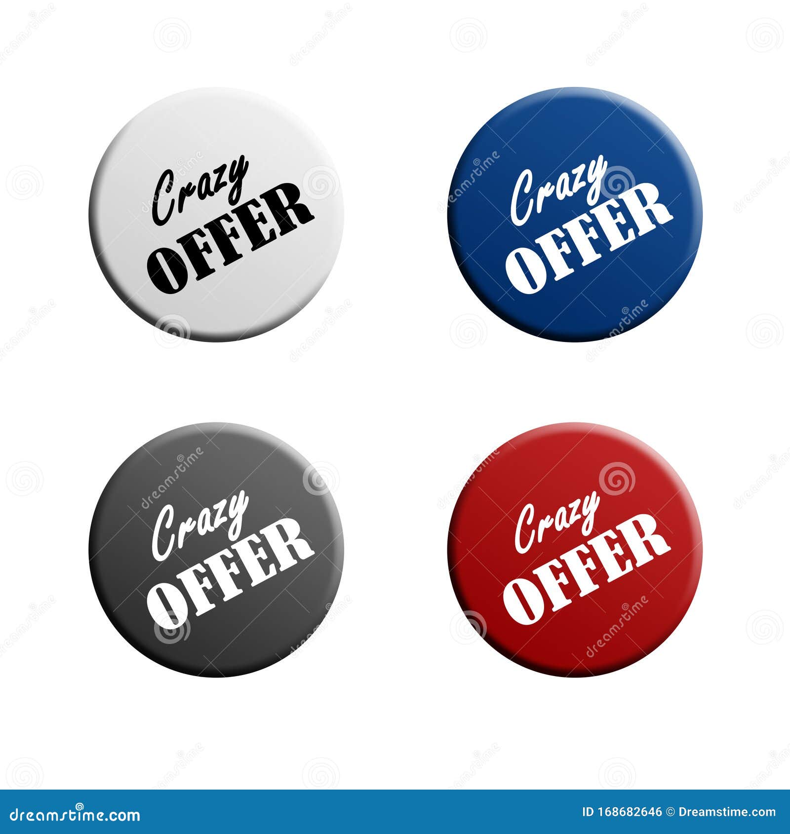 CRAZY OFFER - PROMOTION LABEL - ADVERTISEMENT Stock Illustration ...