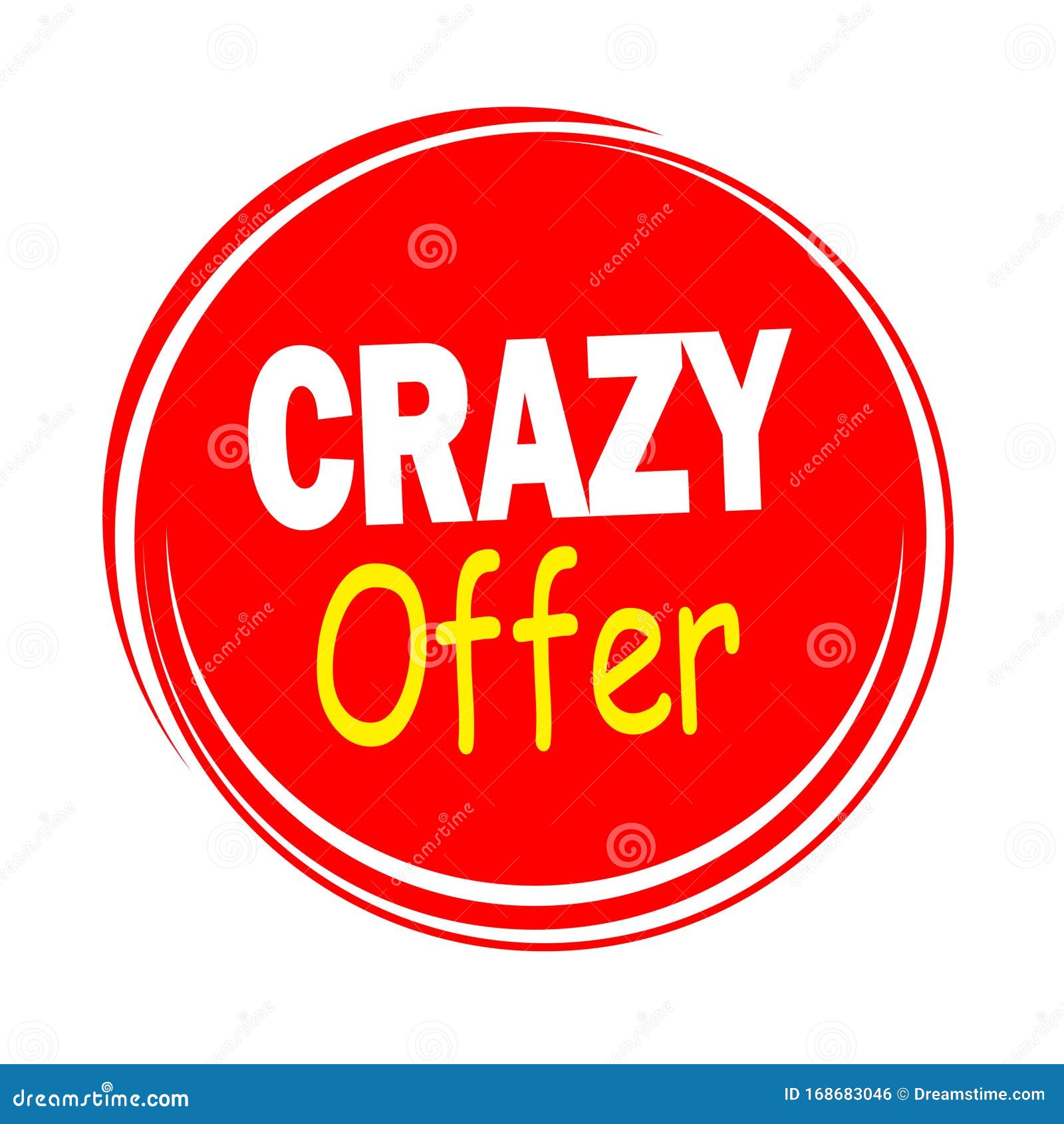 CRAZY OFFER - PROMOTION LABEL - ADVERTISEMENT Stock Illustration ...