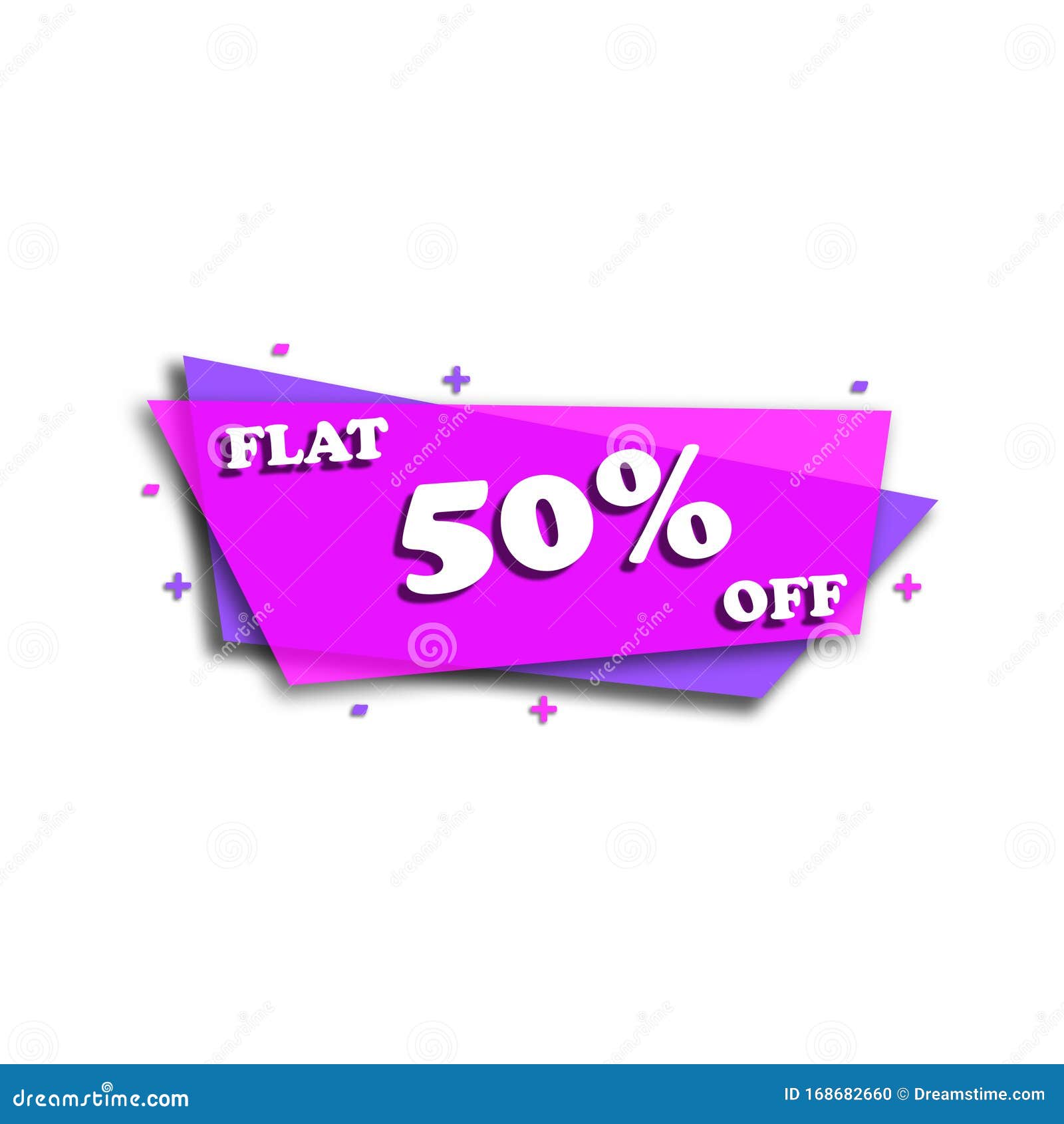 FLAT 50 OFF - PROMOTION LABEL - ADVERTISEMENT Stock Illustration - Illustration of poster, crazy ...