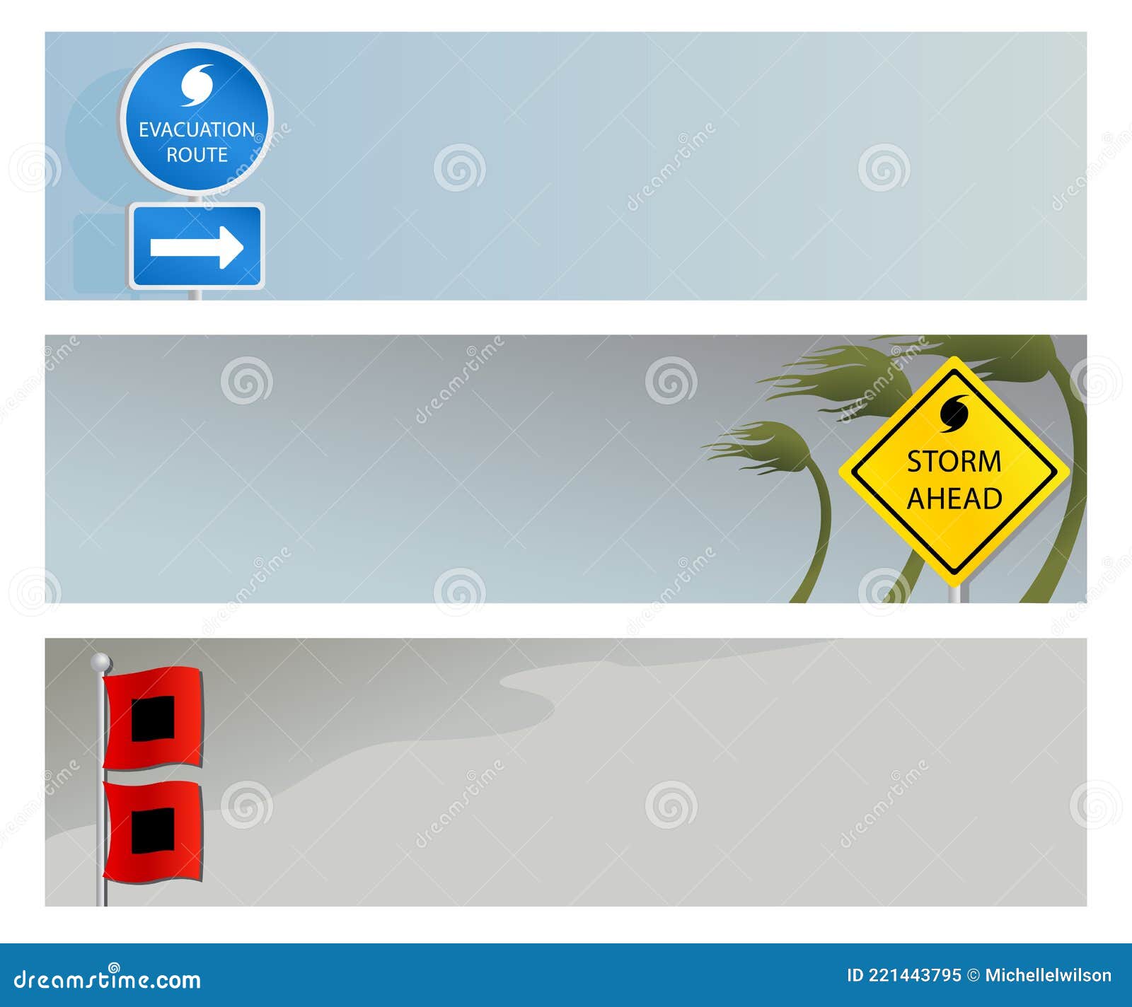 Storm Signs and Flags Banners Stock Vector - Illustration of vortex ...