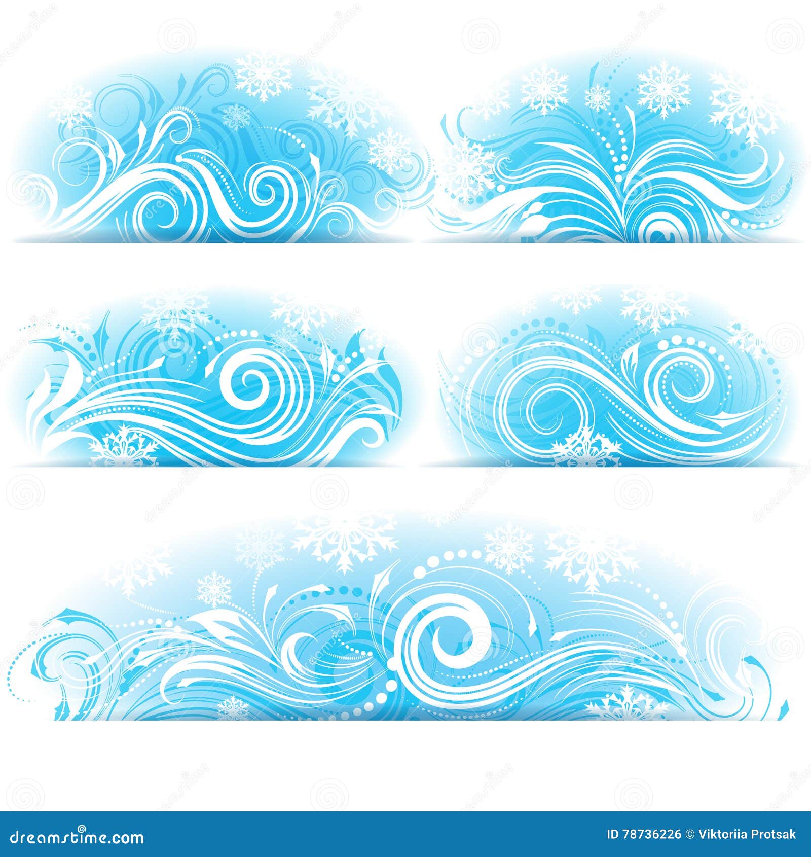 Banners Of Stylized Frosty Ornament Vector Illustration | CartoonDealer ...