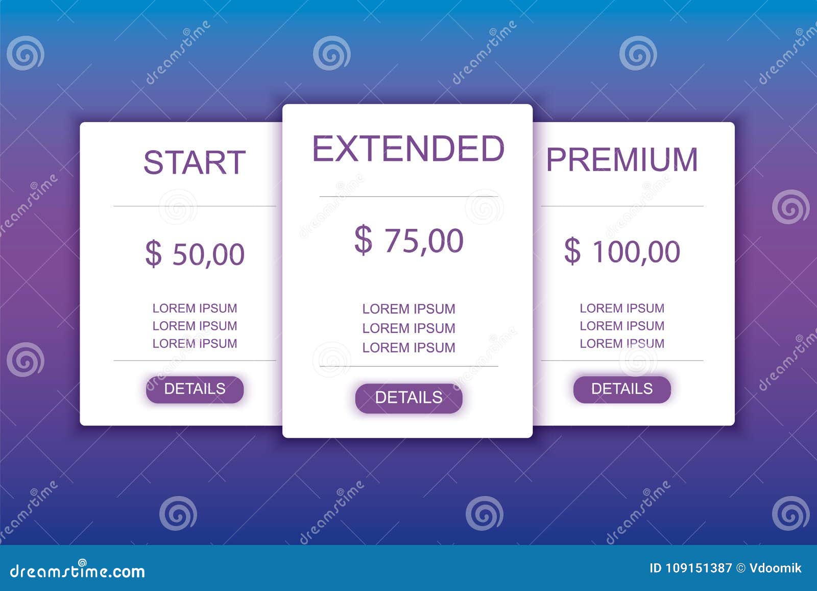 Three Banners. Pricelist, Hosting Plans and Web Design Boxes of Banners ...