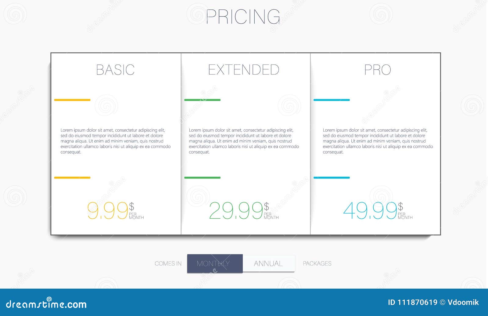 Three Banners. Pricelist, Hosting Plans and Web Design Boxes of Banners ...