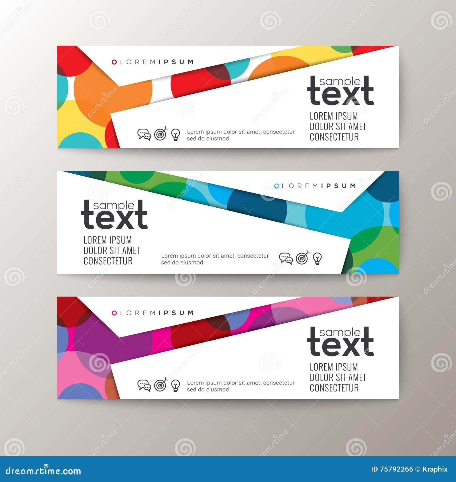 Banners Template with Abstract Colorful Circle Pattern Background Stock ...