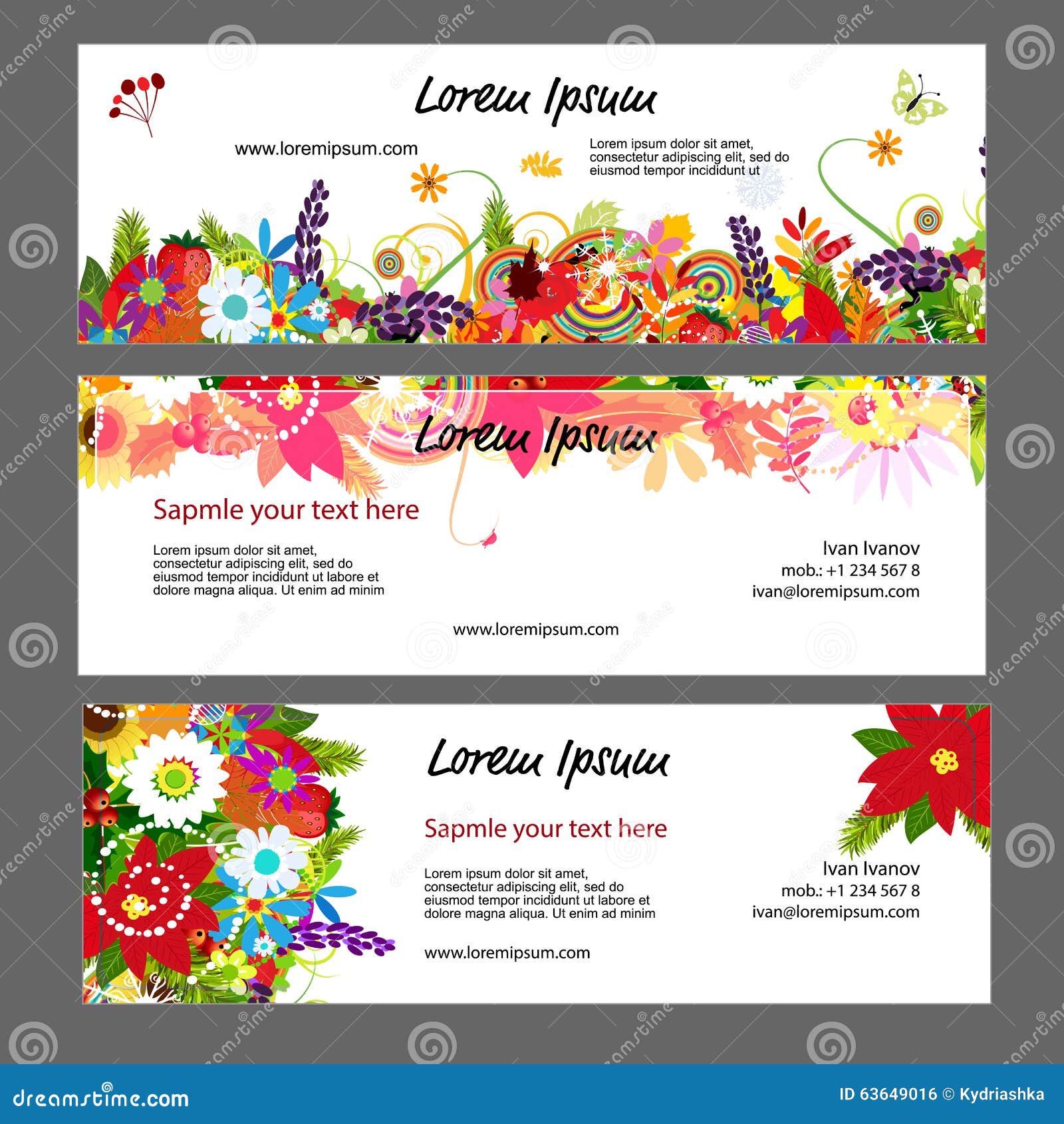 Banners Template, Floral Design Stock Vector - Illustration of ...