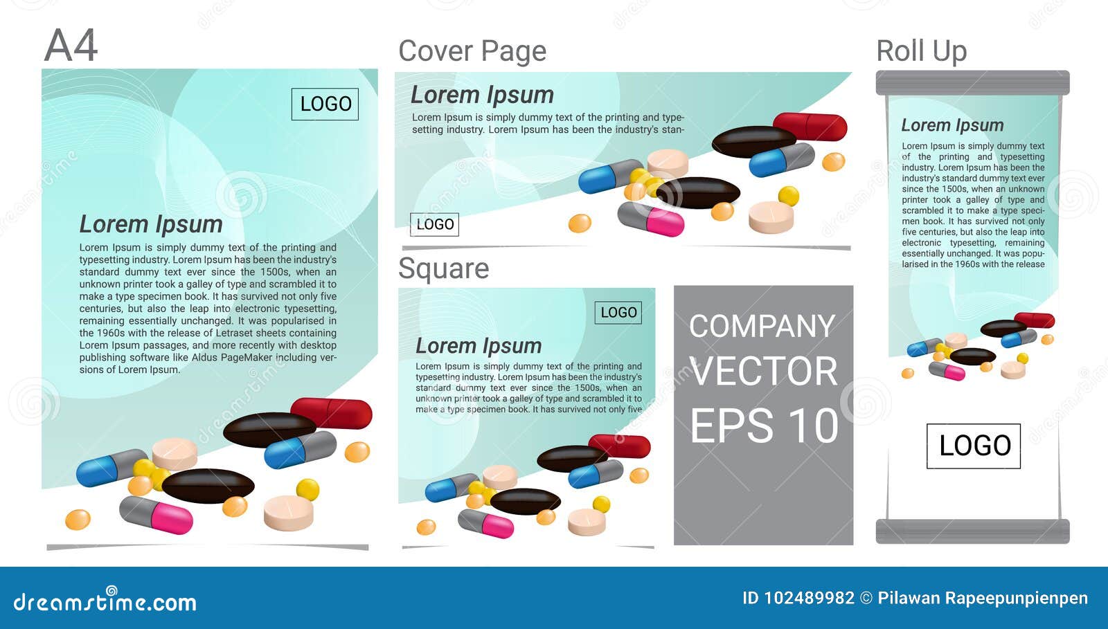 A Lot of Pill Text Banner Vector Set Stock Vector - Illustration of ...