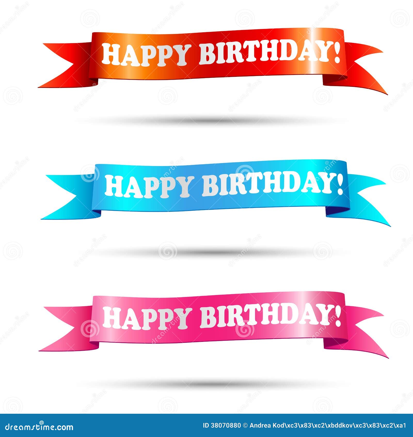 Banners with Text Happy Birthday Stock Vector - Illustration of banner ...