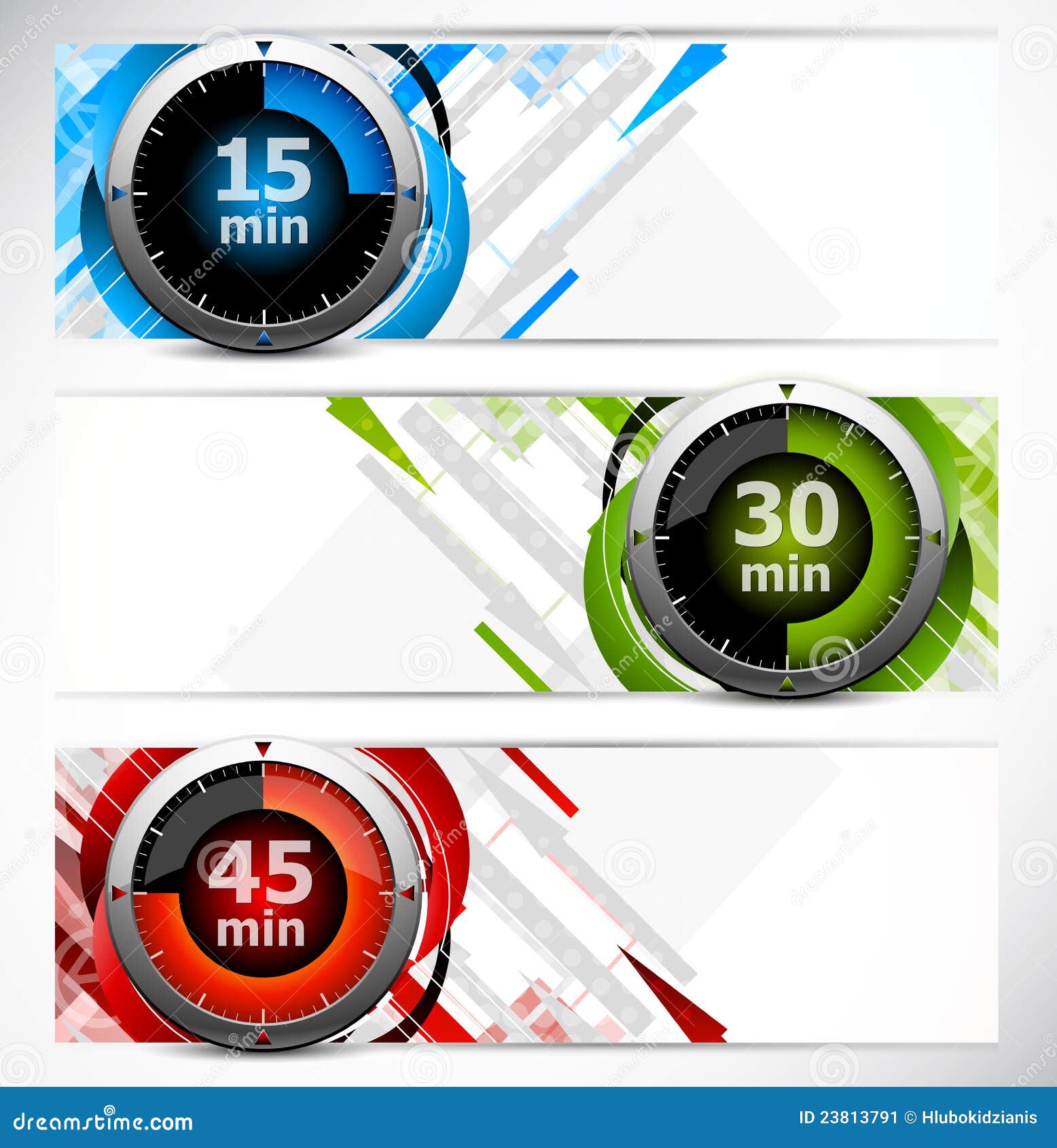 Banners with timers stock vector. Illustration of collection - 23813791