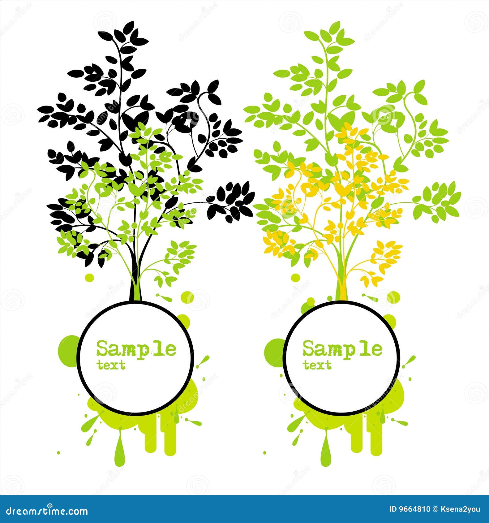 Banners with Trees in Modern Style Stock Vector - Illustration of ...