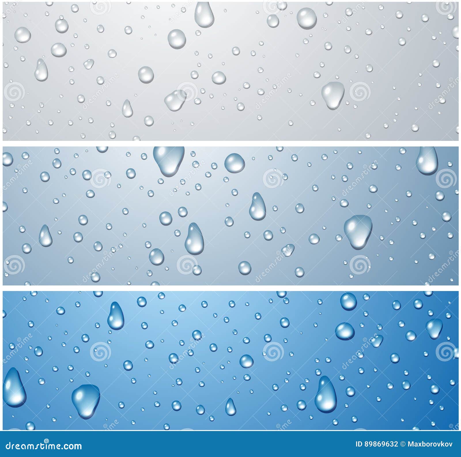 Banners with water drops. stock vector. Illustration of close - 89869632