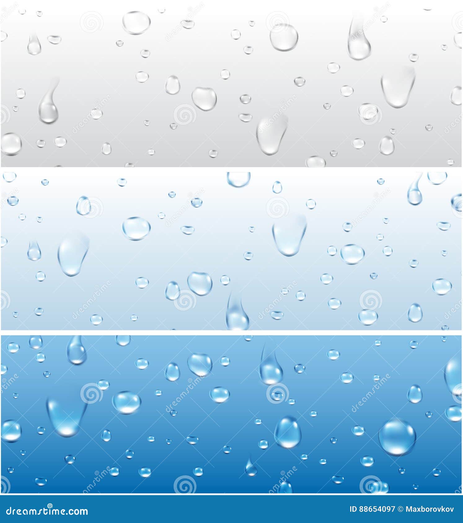 Banners with water drops. stock vector. Illustration of texture - 88654097