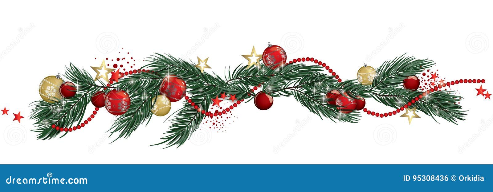 Bannière De Guirlande De Noël Illustration de Vecteur - Illustration of ...