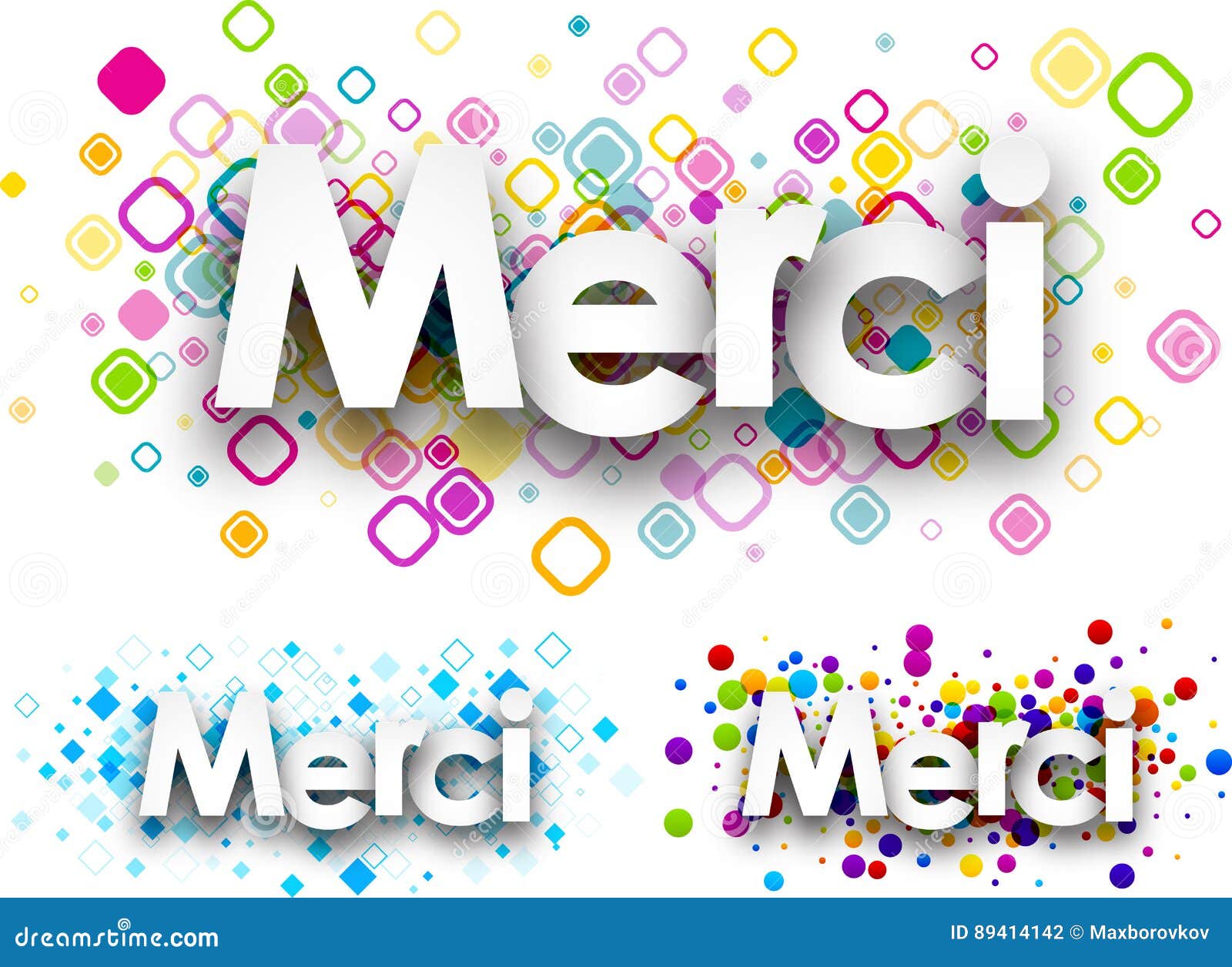 Bannières de couleur merci illustration de vecteur. Illustration du ...