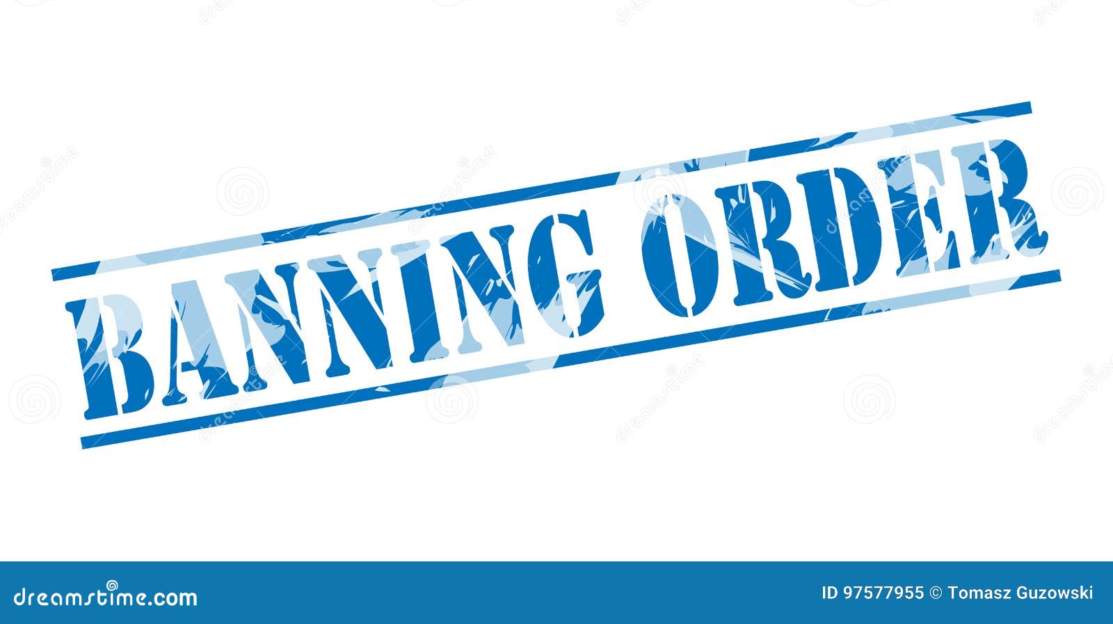 Banning order blue stamp stock illustration. Illustration of background ...