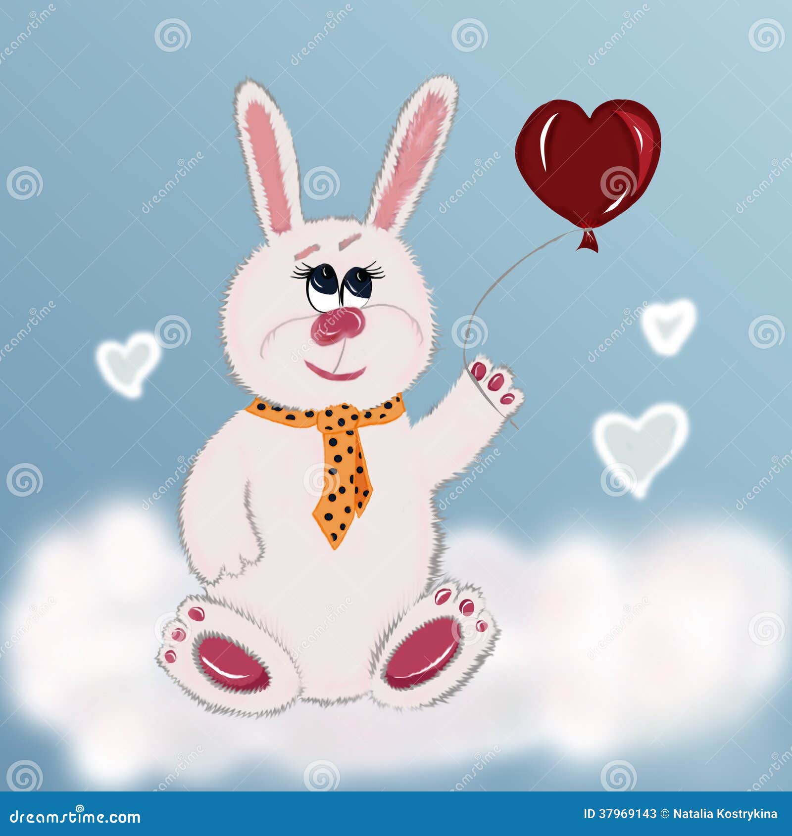 Banny with heart stock illustration. Illustration of card - 37969143