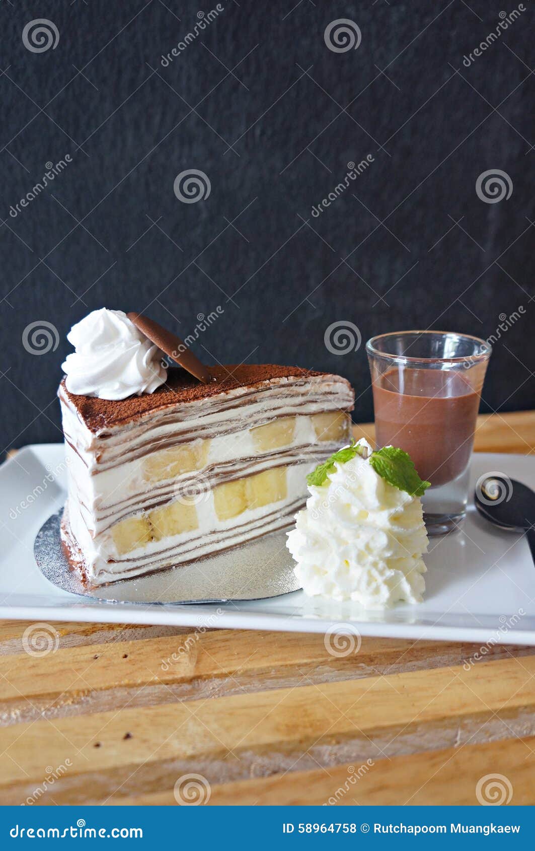 The Banoffee Layer Crepe Cake Stock Photo - Image of food, cake: 58964758