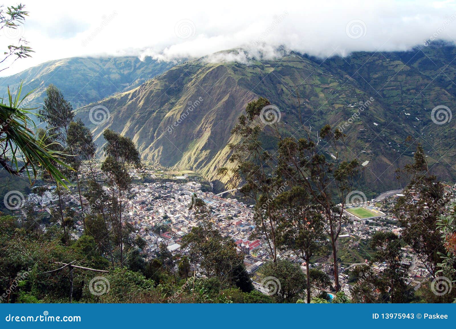 Banos stock image. Image of city, field, buildings, fields - 13975943