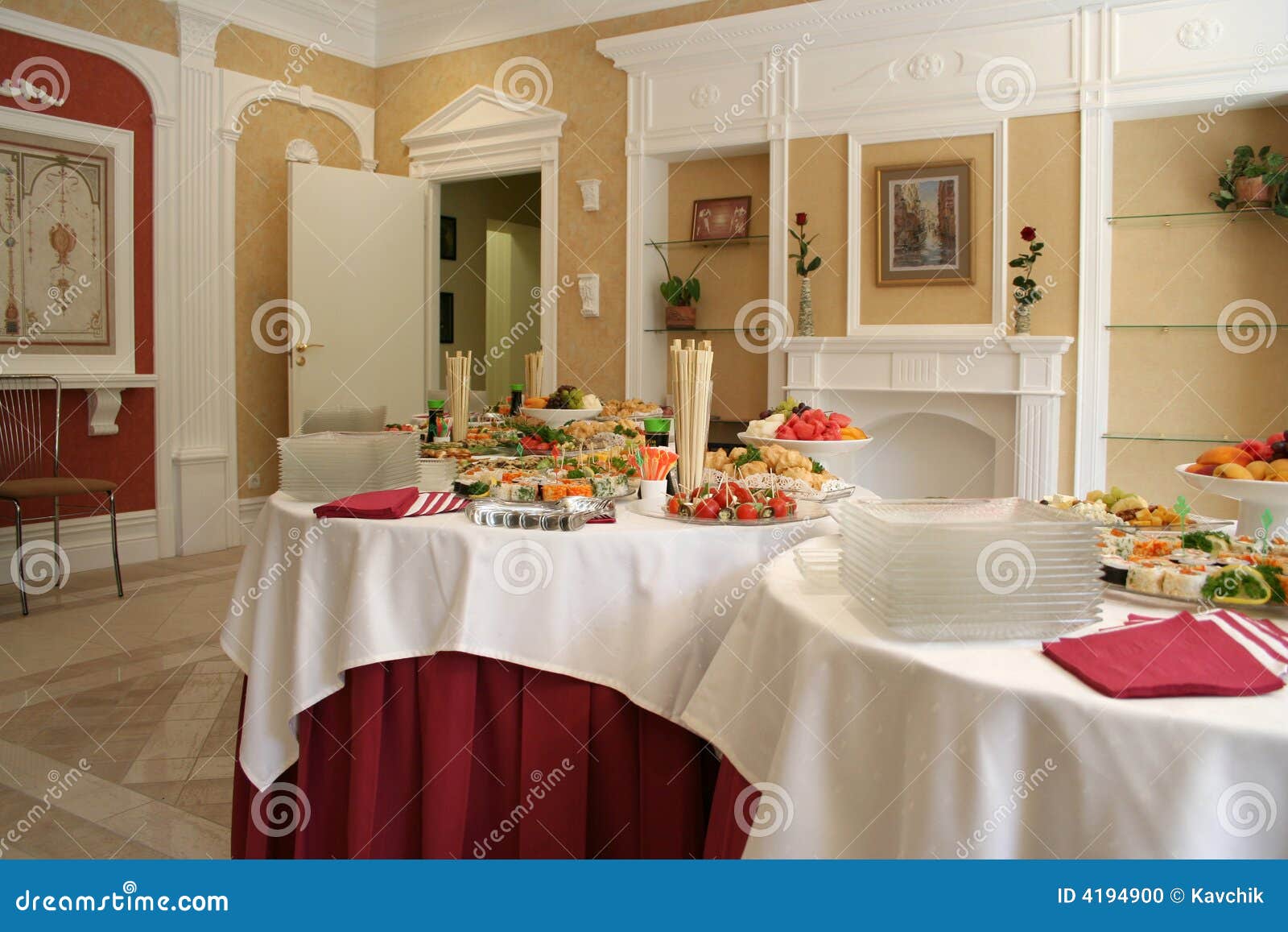 Banquet stock photo. Image of hall, beautifully, interior - 4194900