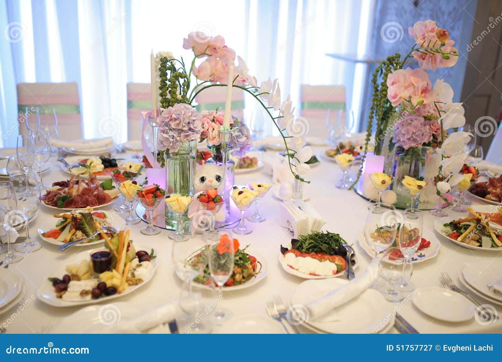 Banquet Birthday Table Setting Stock Image - Image of business, napkin ...