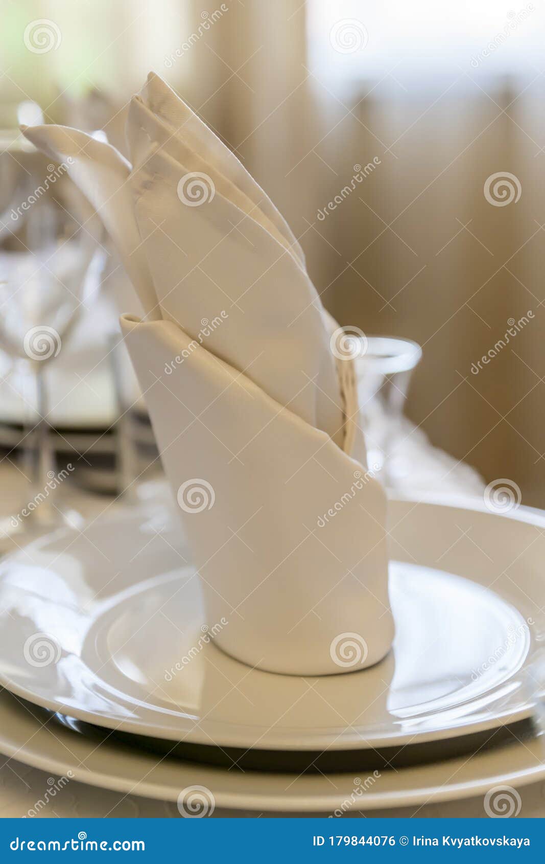Banquet Decoration. Napkin of Plate Stock Photo - Image of service ...