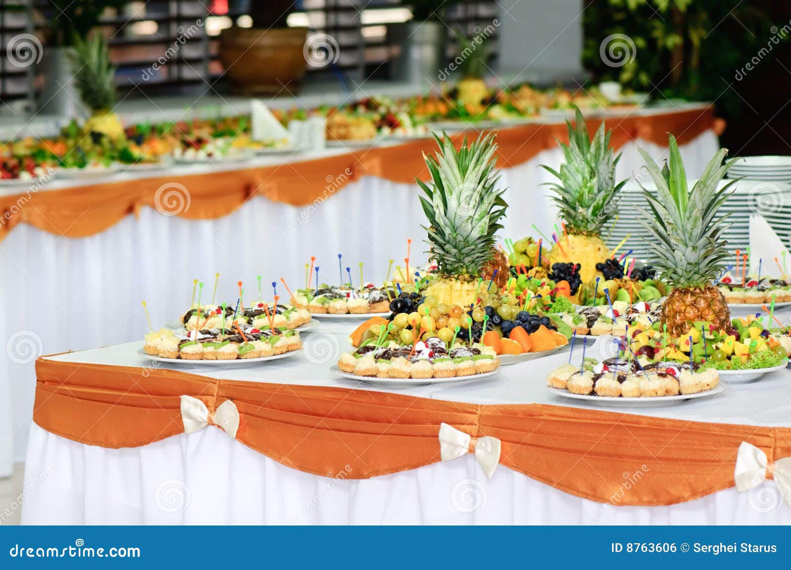 Banquet dessert table stock photo. Image of decorated - 8763606
