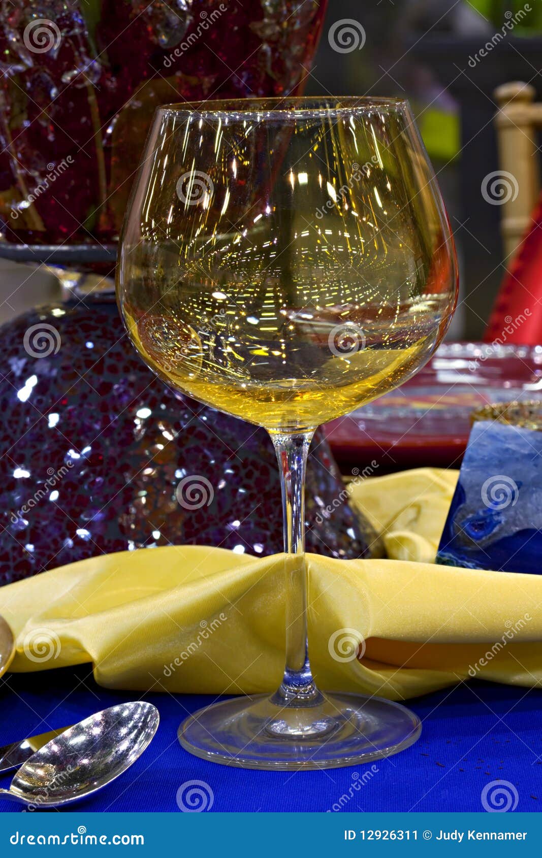 Banquet glass and table stock image. Image of catering - 12926311
