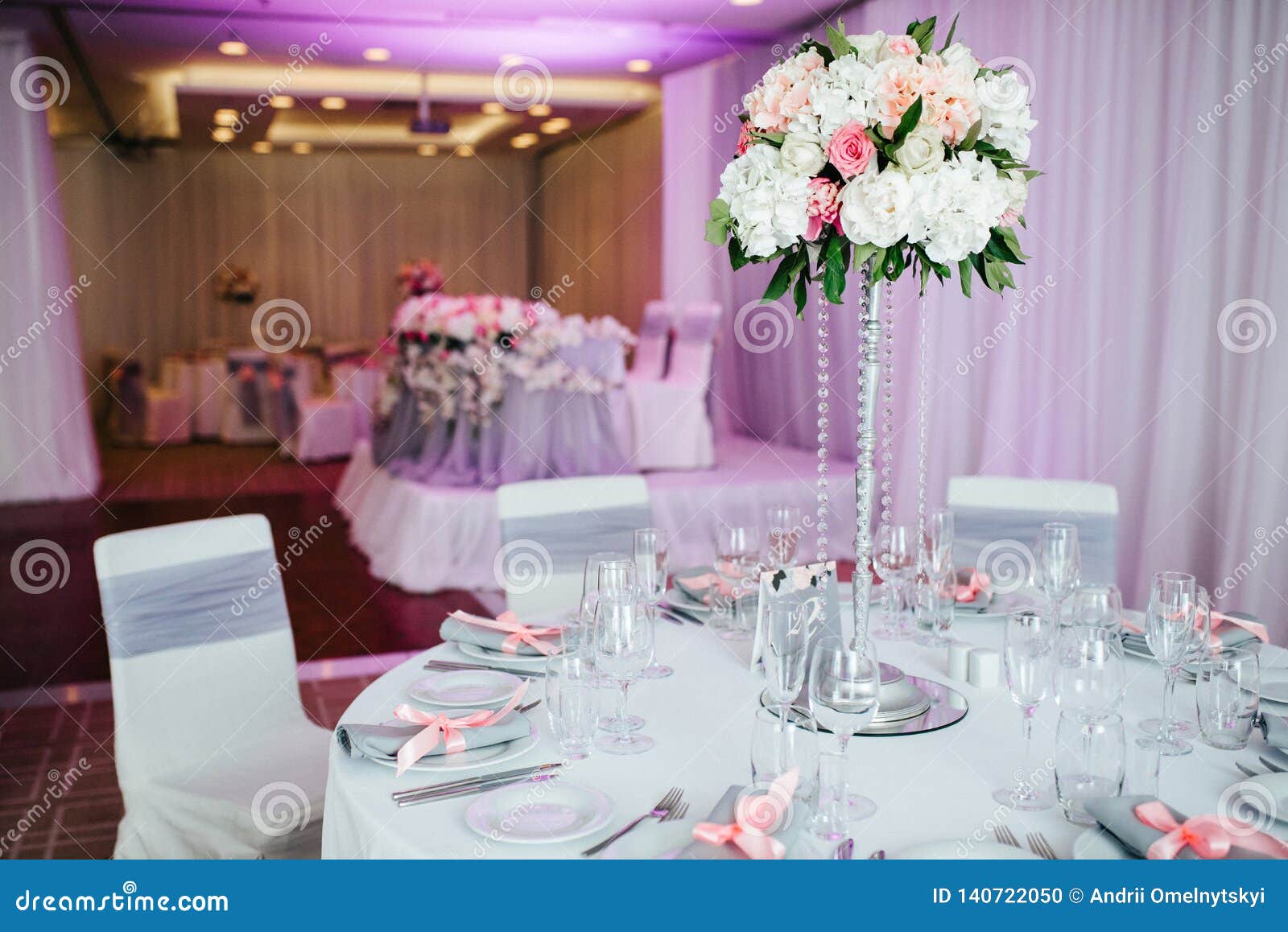 Banquet Hall for Weddings with Decorative Elements Stock Photo - Image ...