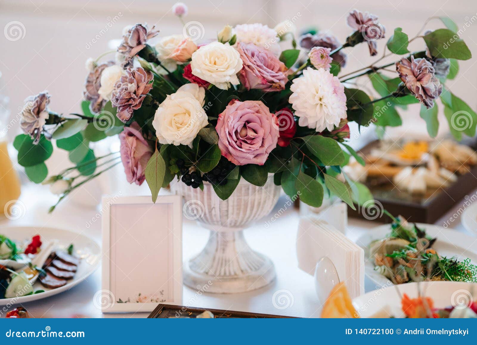 Banquet Hall for Weddings with Decorative Elements Stock Photo - Image ...