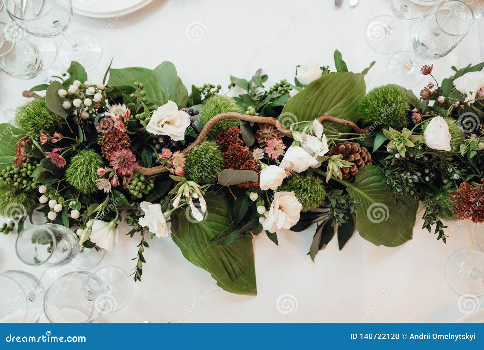 Banquet Hall for Weddings with Decorative Elements Stock Photo - Image ...
