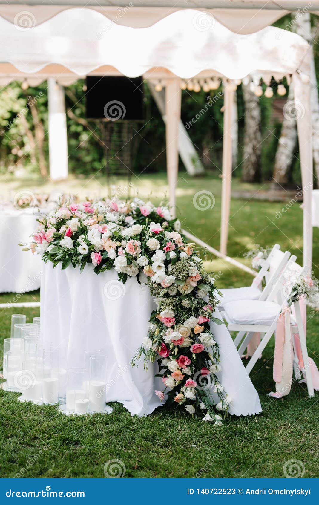 Banquet Hall for Weddings with Decorative Elements Stock Image - Image ...