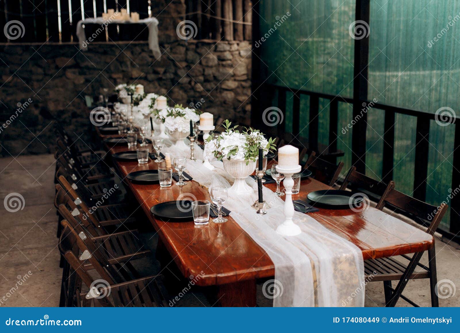 Banquet Hall for Weddings with Decorative Elements Stock Image - Image ...