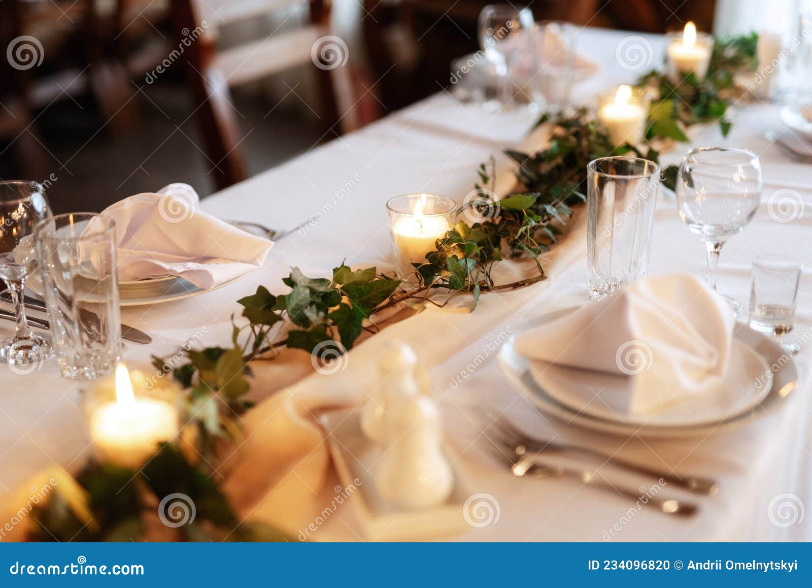 Banquet Hall for Weddings with Decorative Elements Stock Photo - Image ...