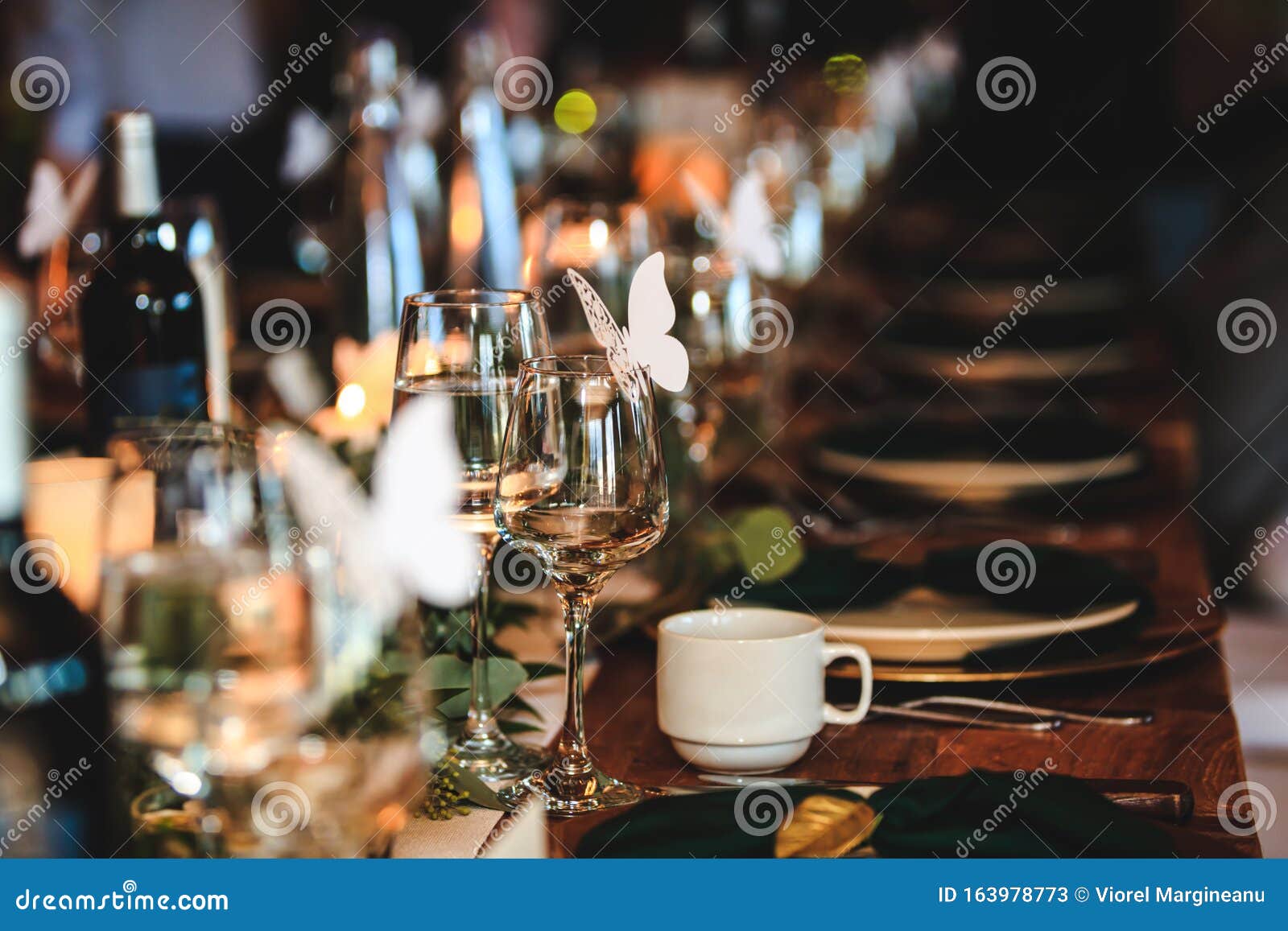 Banquet or Holiday Background in a Rustic Atmosphere. Dinner Table ...