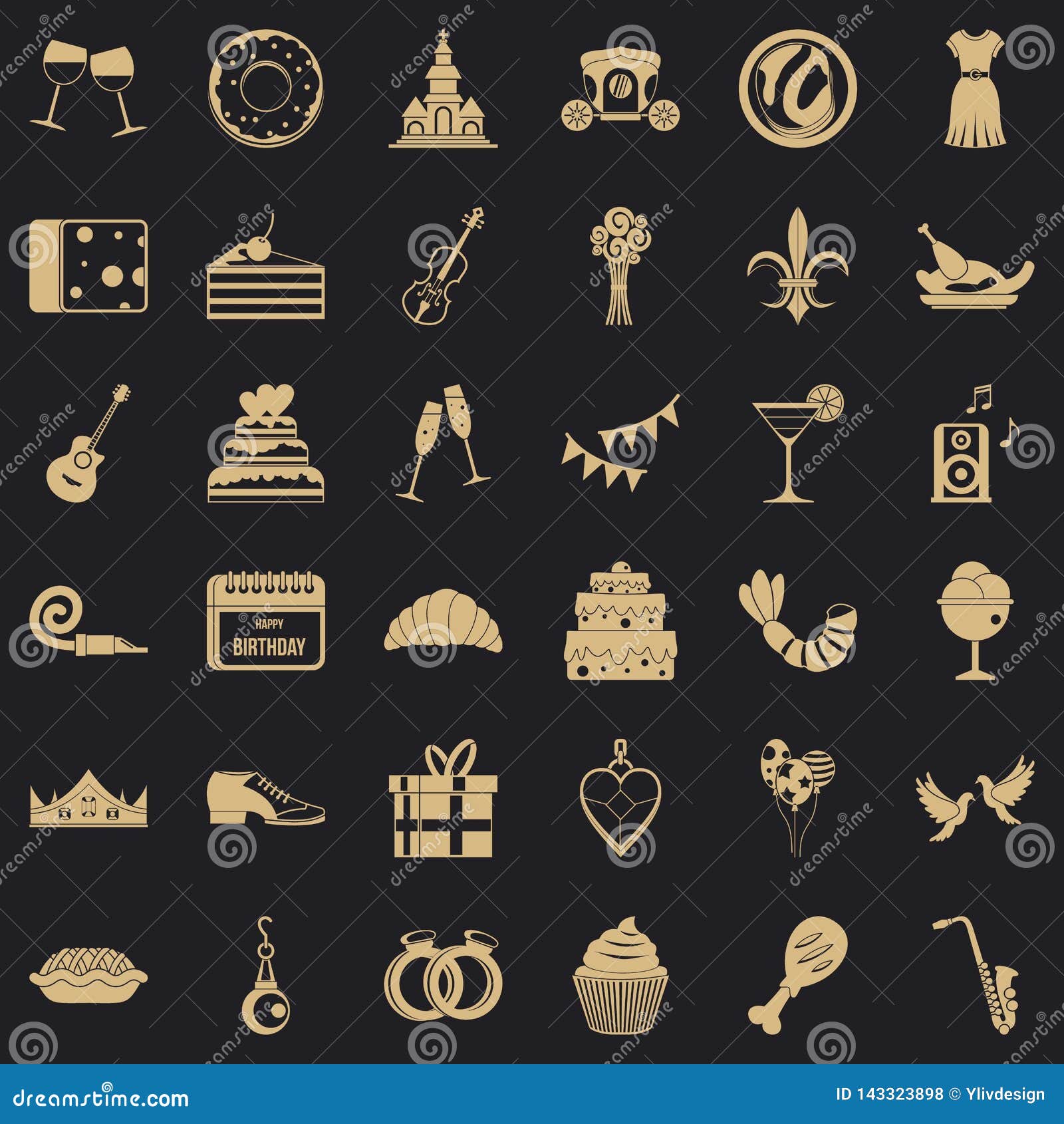 Banquet Icons Set, Simple Style Stock Vector - Illustration of ...